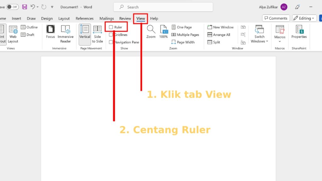 Cara Menampilkan Ruler di Word dan Mengubah Ukurannya