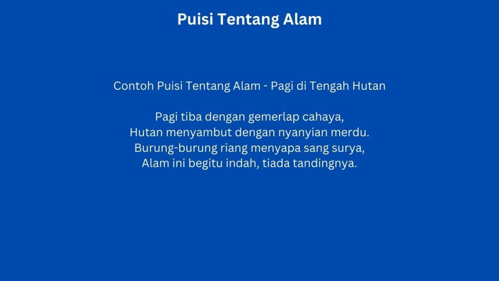 25 Contoh Puisi tentang Alam Penuh Makna yang Indah