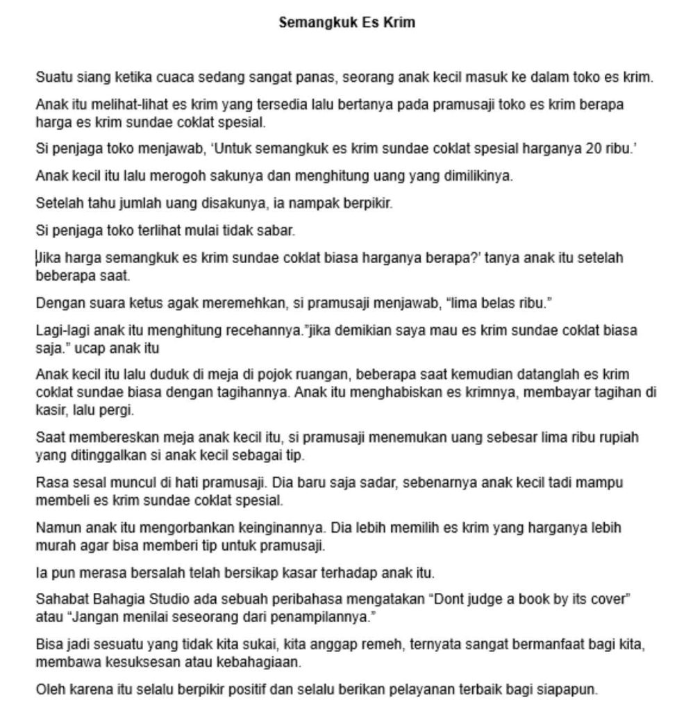 7 Cerita Inspiratif Singkat Beserta Pesan Moralnya. Jadikan Motivasi Diri!