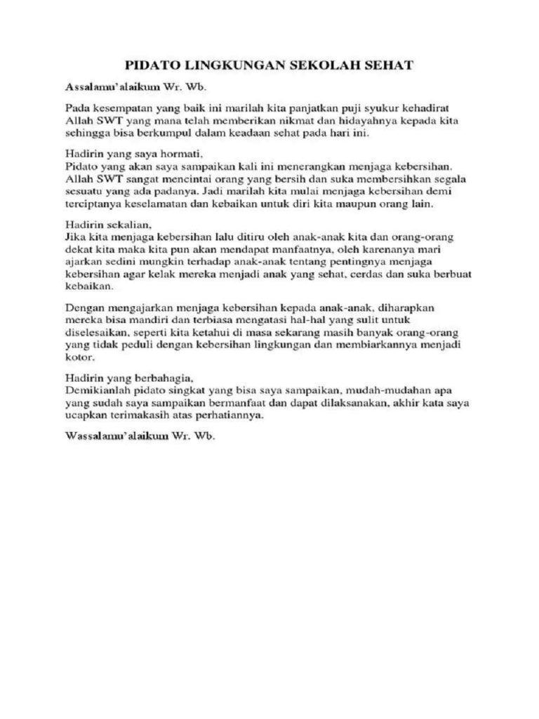 7 Contoh Pidato Anak SD Singkat Beragam Tema