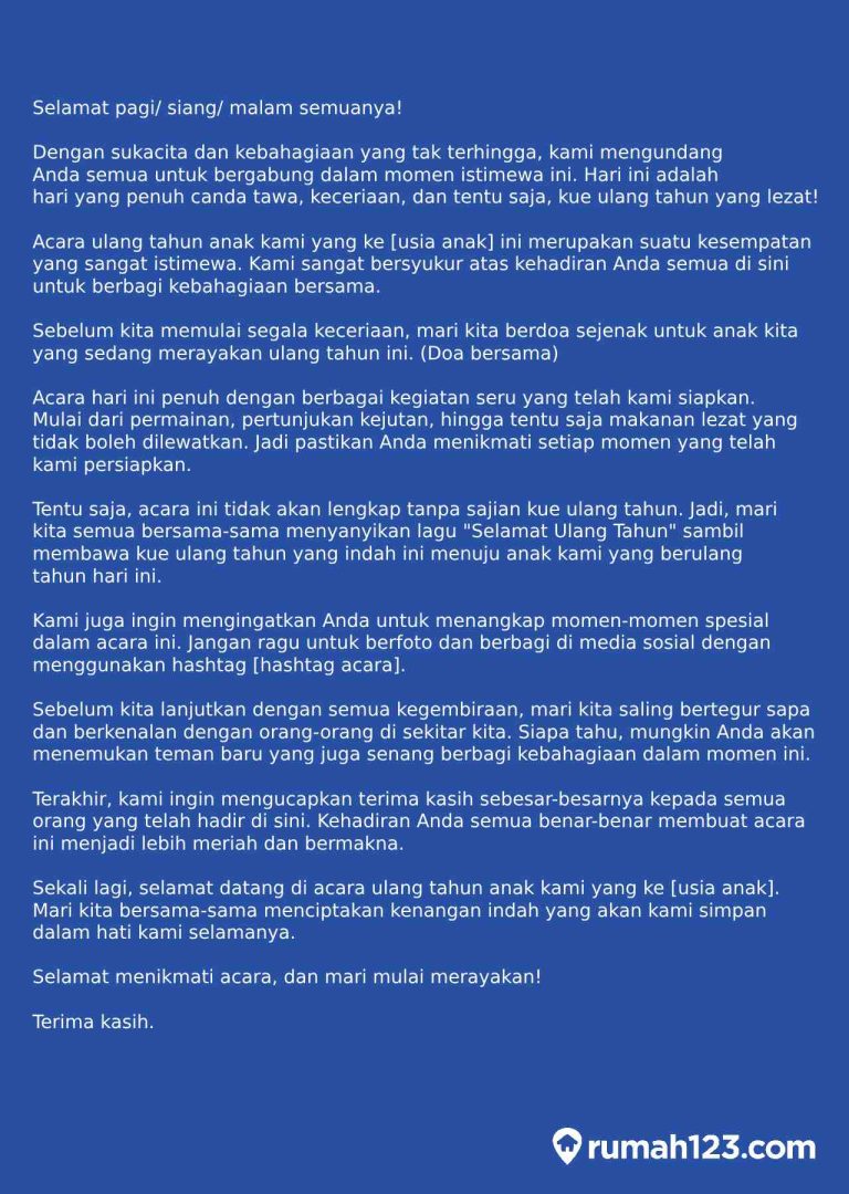 Contoh Teks MC Ulang Tahun Anak beserta Susunan Acaranya, Simak!