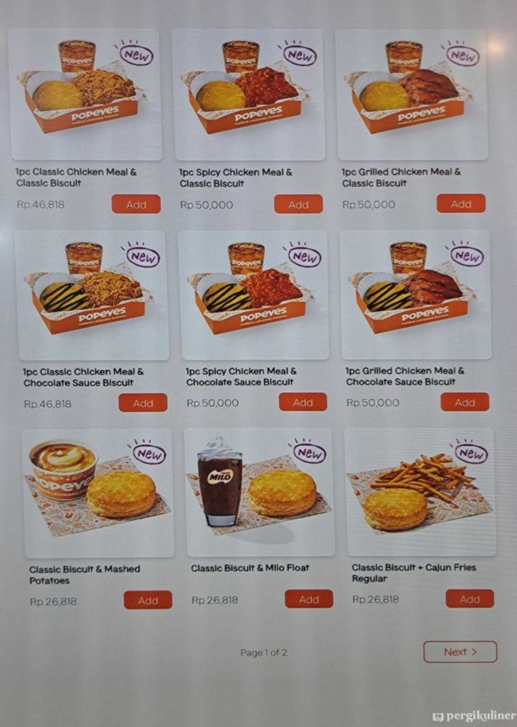 Daftar Popeyes Menu Indonesia Terlengkap dan Terbaru. Wajib Tahu!