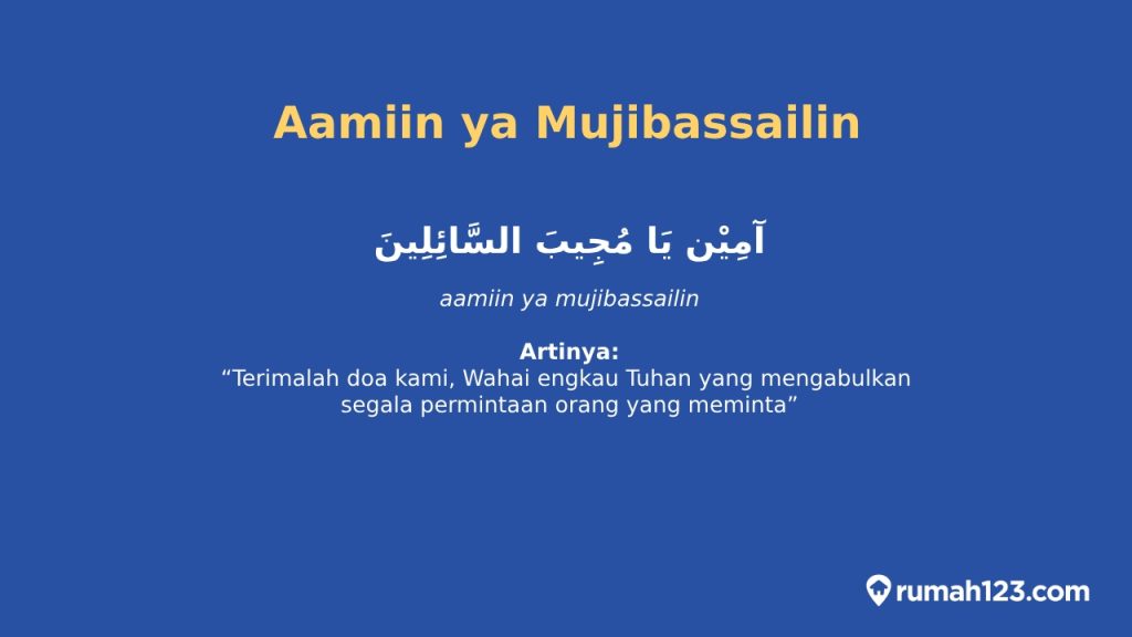 Tulisan Aamiin ya Mujibassailin Arab dan Artinya