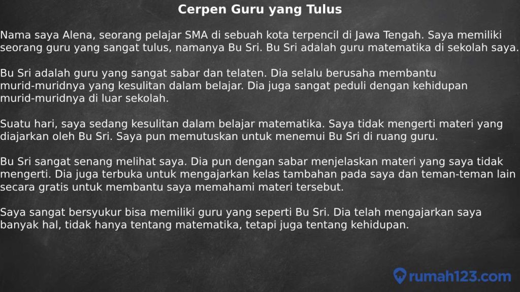 7 Contoh Cerpen tentang Guru Terbaik, Inspiratif dan Singkat