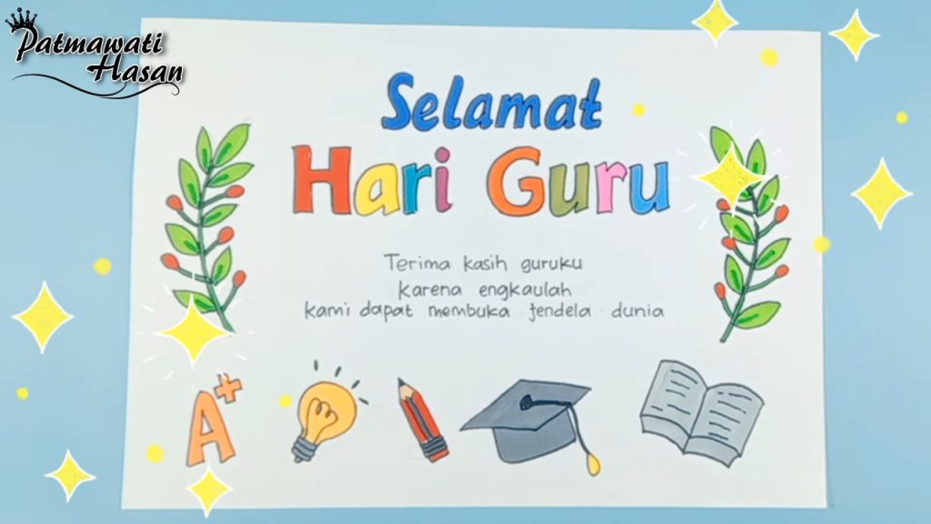 14 Contoh Poster Hari Guru yang Kreatif dan Mudah Digambar