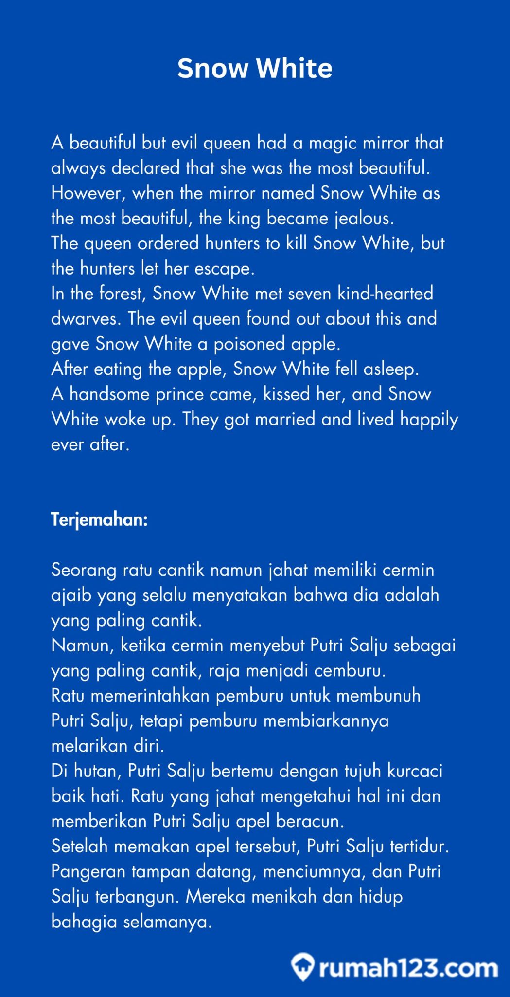 7 Cerita Dongeng Bahasa Inggris dan Artinya. Penuh Pesan Moral!