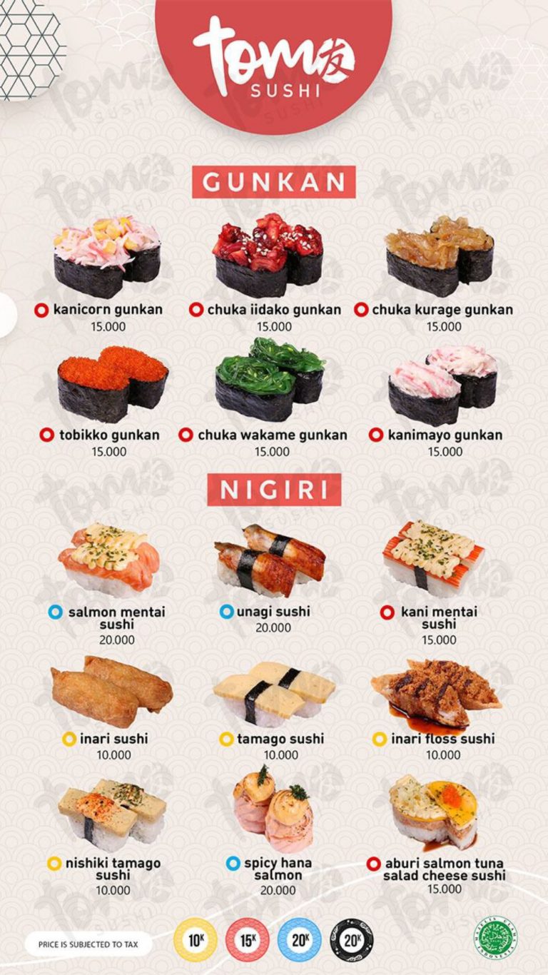 Daftar Menu Tom Sushi dan Harga Terbaru 2023