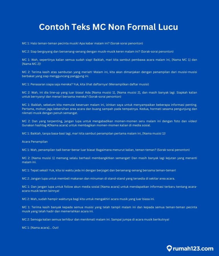 5 Contoh Teks MC Non Formal Lucu yang Tidak Membosankan