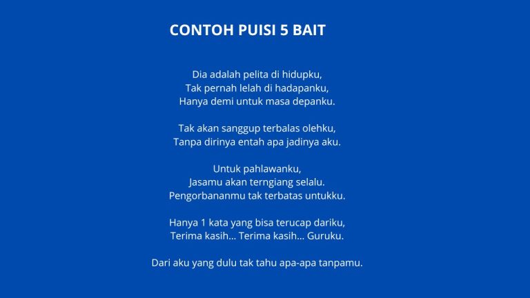 12 Contoh Puisi 5 Bait Berbagai Tema. Mulai dari Pendidikan hingga Cinta!
