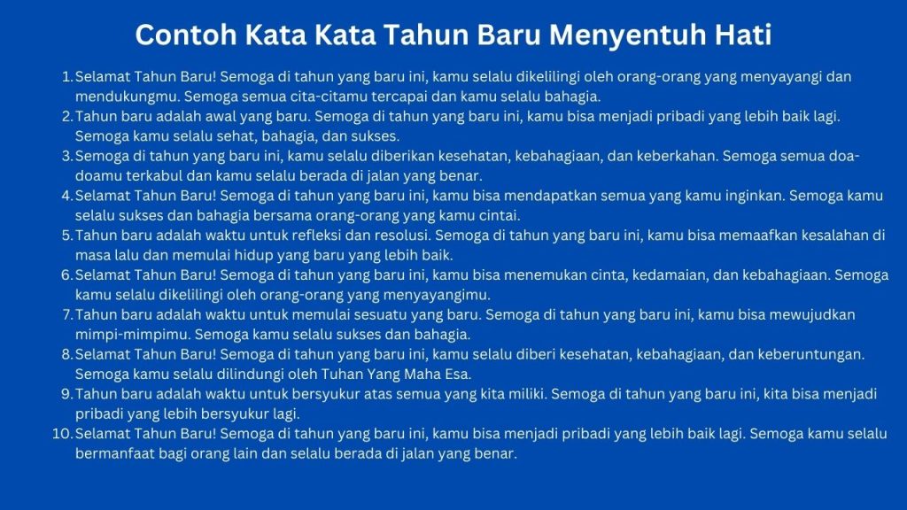 110 Kata Kata Tahun Baru 2025 yang Menyentuh Hati