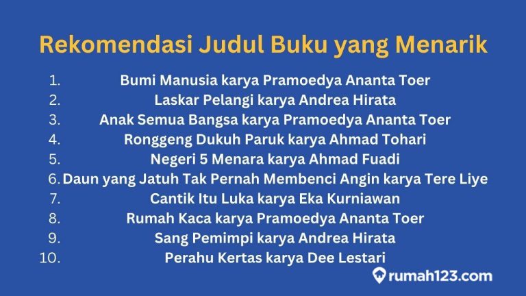 30 Rekomendasi Judul Buku Yang Menarik Untuk Dibaca