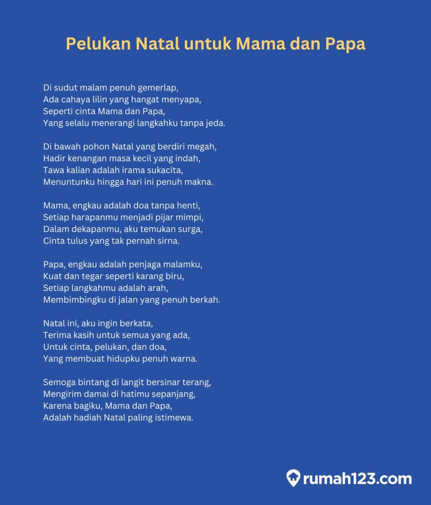 10 Puisi Natal untuk Mama dan Papa yang Penuh Makna