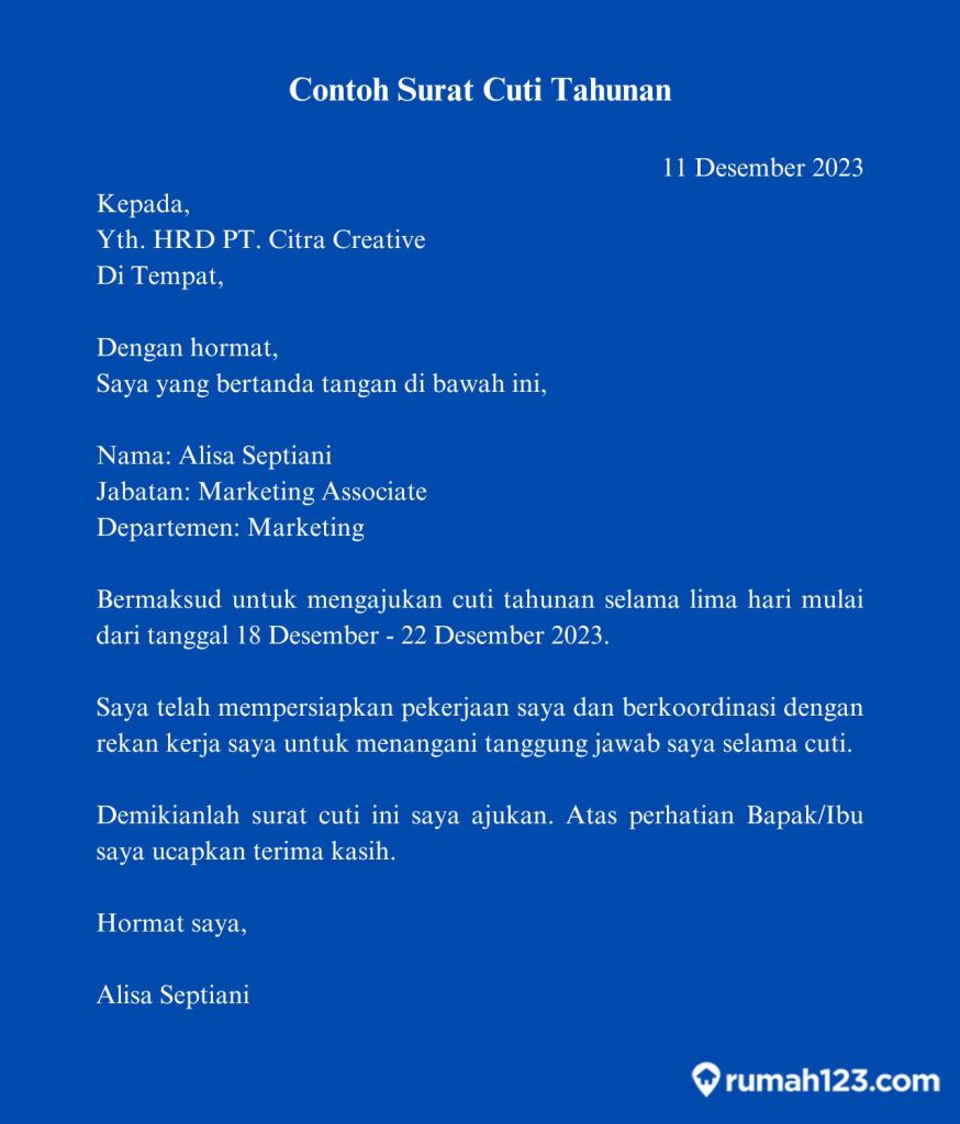 7 Contoh Surat Cuti Berbagai Keperluan Kerja dan Kuliah yang Benar
