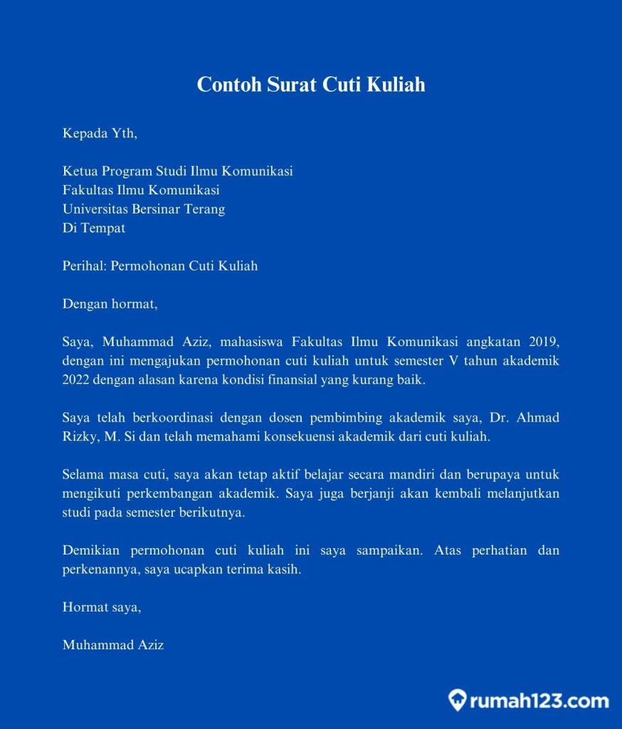 7 Contoh Surat Cuti Berbagai Keperluan Kerja dan Kuliah yang Benar