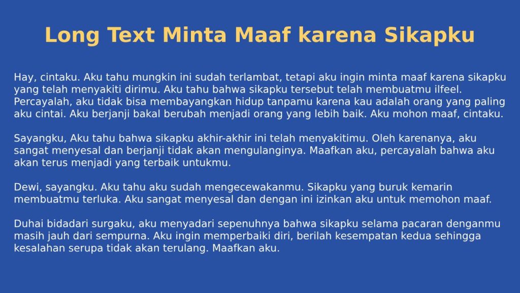 50 Long Text Minta Maaf ke Pacar hingga Teman yang Tulus