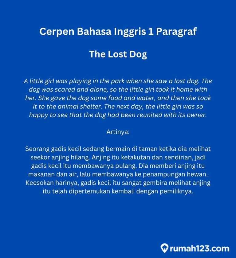 7 Cerita Bahasa Inggris 1 Paragraf dan Artinya