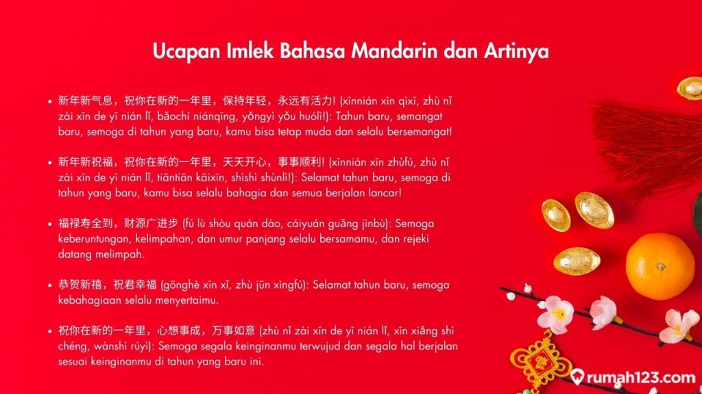 50 Ucapan Imlek Bahasa Mandarin dan Artinya 2025