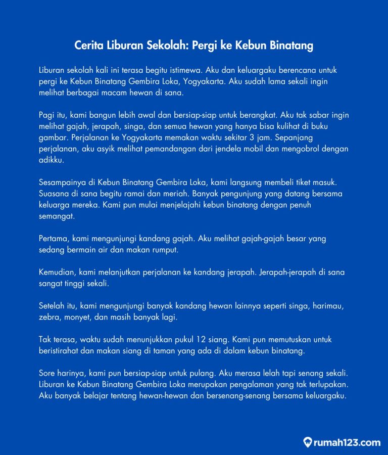 12 Contoh Cerita Liburan Sekolah Singkat dan Menarik