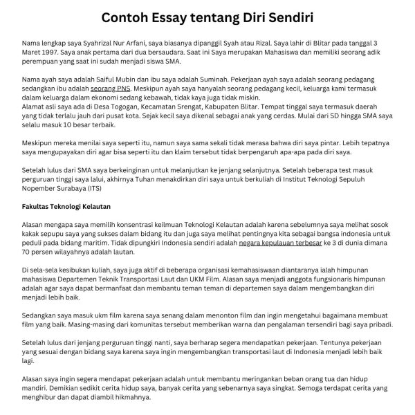Contoh Essay tentang Diri Sendiri dan Cara Membuatnya