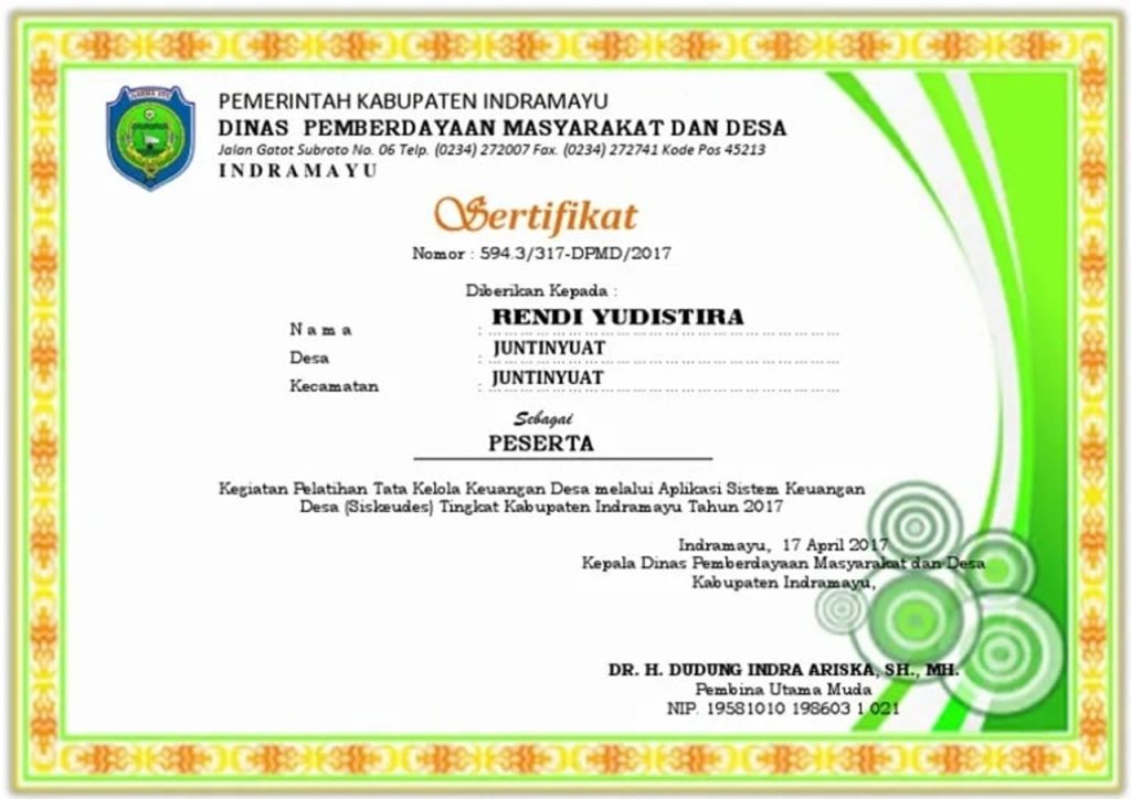 5 Contoh Sertifikat Pelatihan yang Bisa Dijadikan Referensi