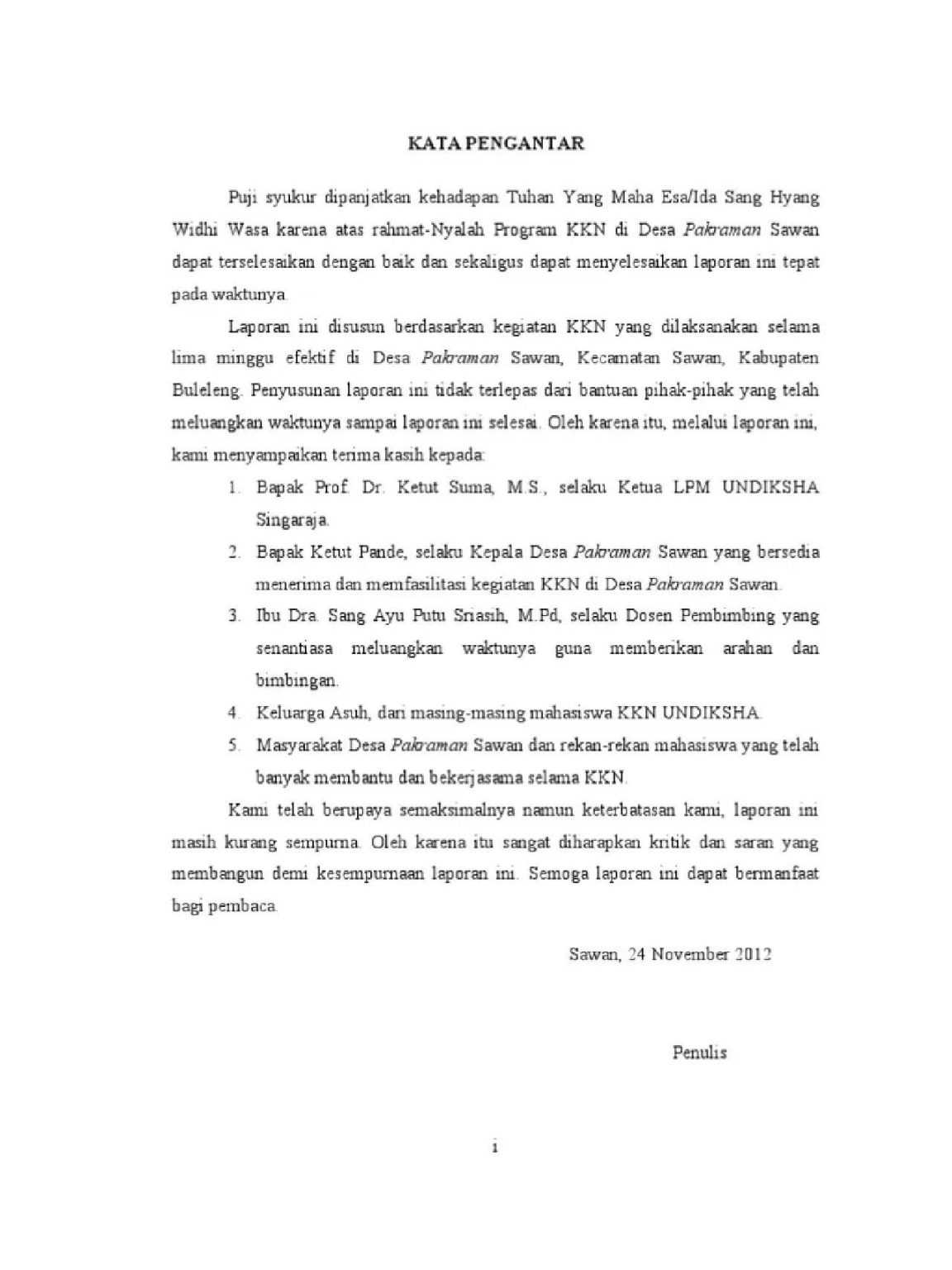 20 Contoh Kata Pengantar Laporan yang Baik dan Benar