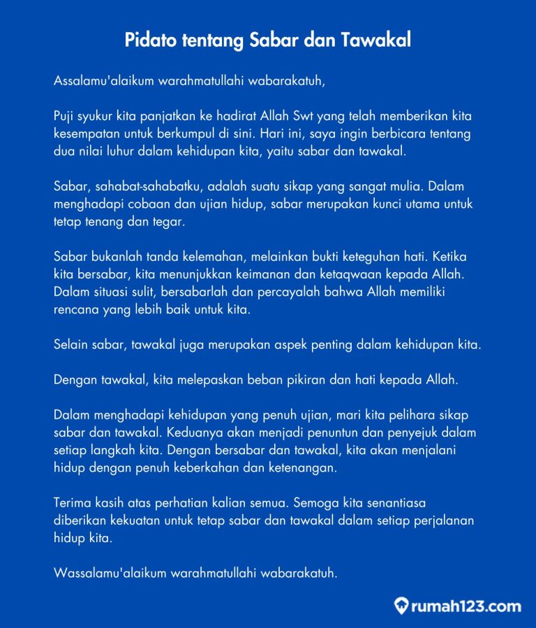 5 Contoh Pidato tentang Sabar Singkat yang Menginspirasi