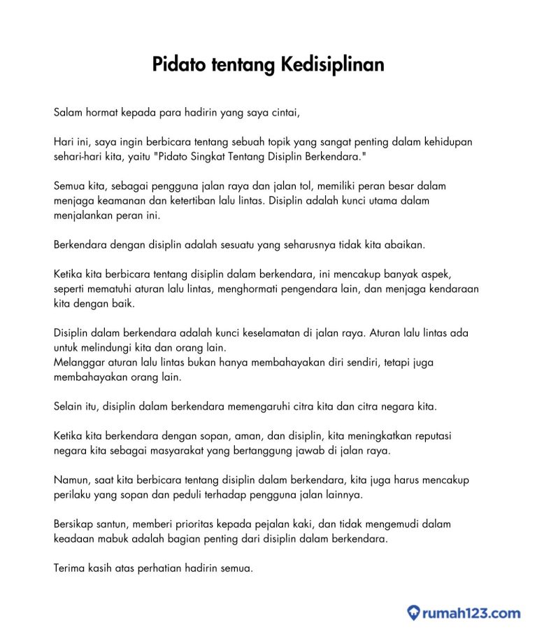 8 Contoh Pidato tentang Kedisiplinan Singkat dan Penuh Pesan