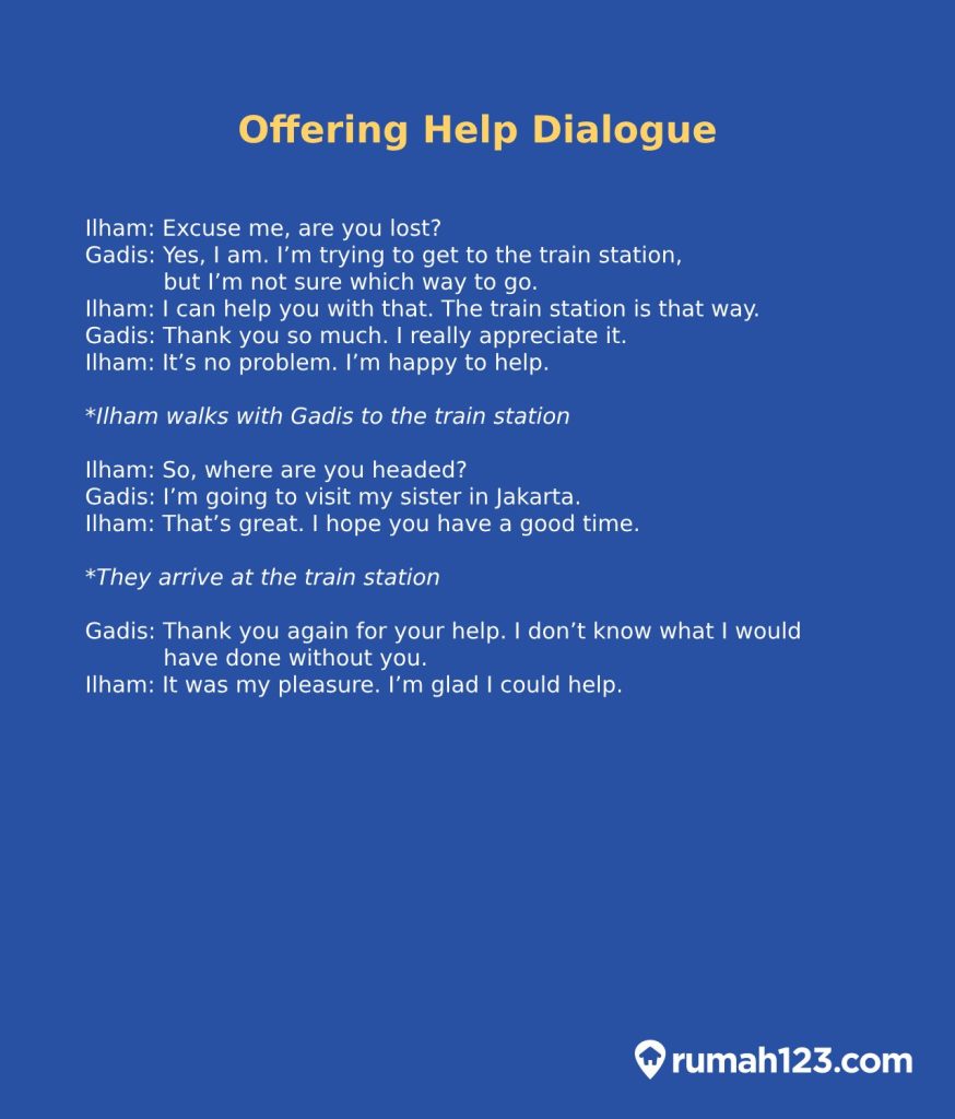 Contoh Dialog Bahasa Inggris tentang Menawarkan Bantuan 2 Orang