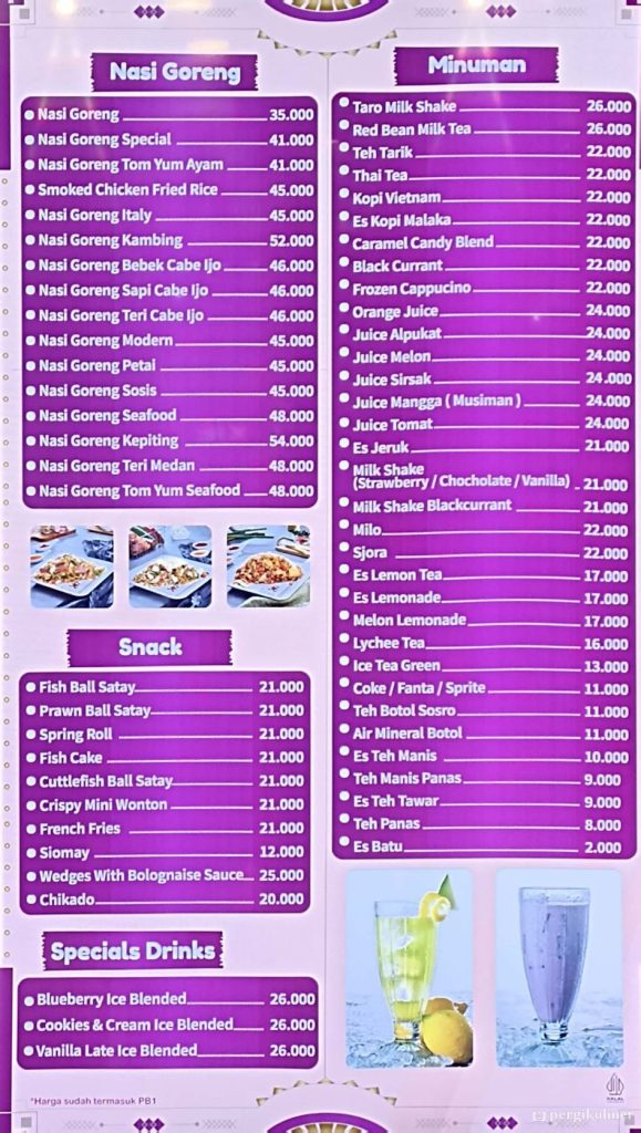 Daftar Menu Solaria dan Harga Terbaru