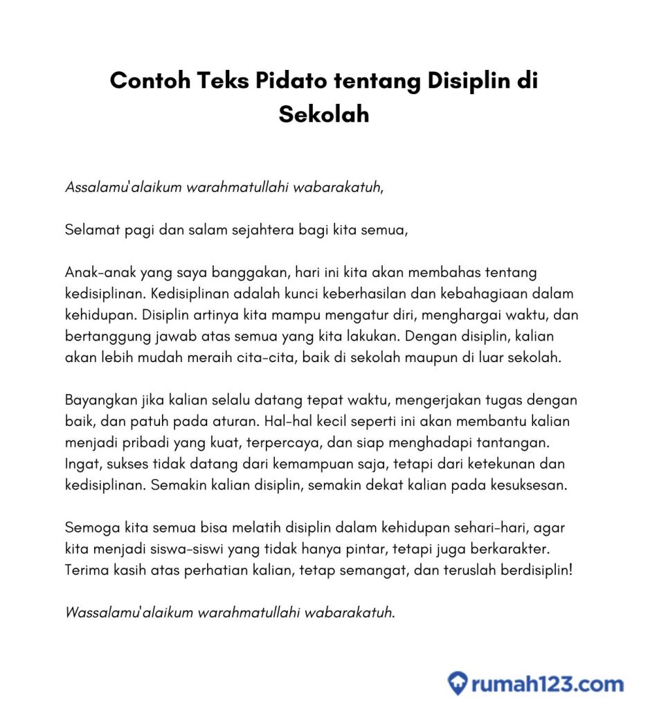 8 Contoh Pidato tentang Kedisiplinan Singkat dan Penuh Pesan