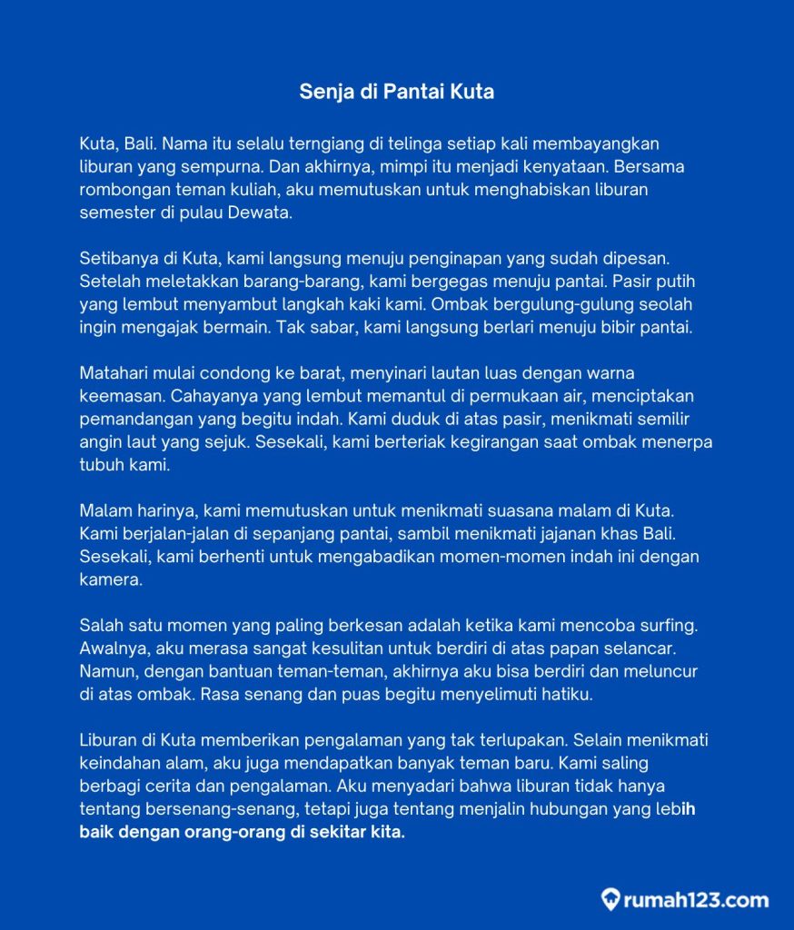 8 Contoh Cerpen 1000 Kata Tentang Persahabatan, Remaja, Liburan & Lainnya