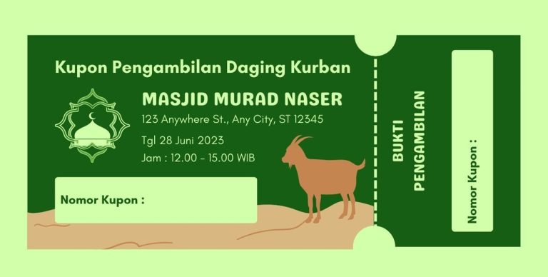 5 Contoh Kupon Qurban dan Cara Membuatnya di Word