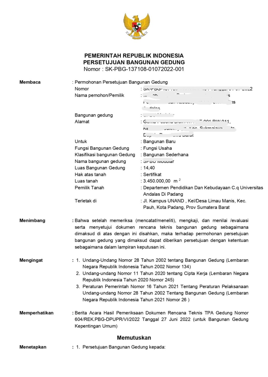 Contoh PBG yang Sudah Jadi untuk Perumahan dan Lainnya