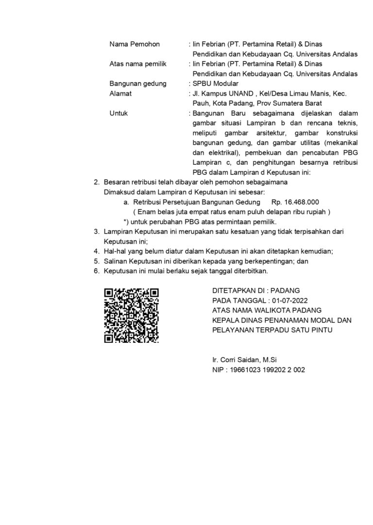 Contoh PBG yang Sudah Jadi untuk Perumahan dan Lainnya