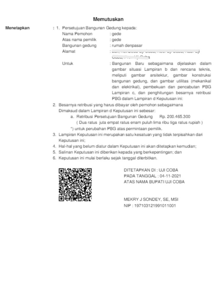 Contoh PBG yang Sudah Jadi untuk Perumahan dan Lainnya