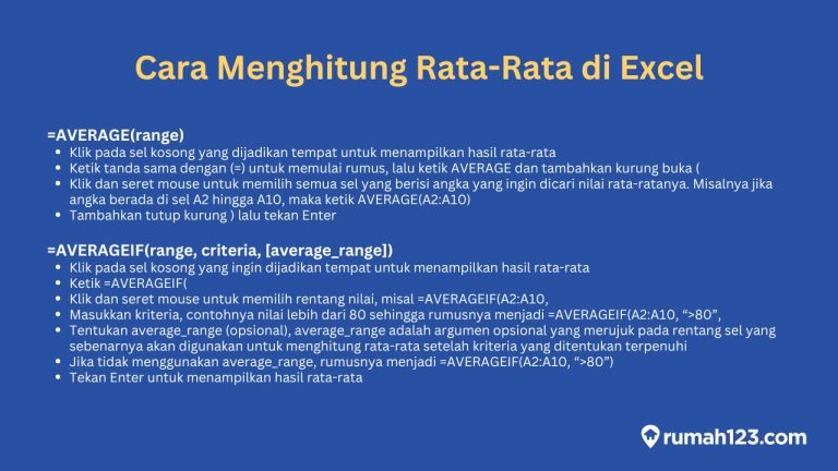 Cara Menghitung Rata Rata di Excel Pakai Rumus