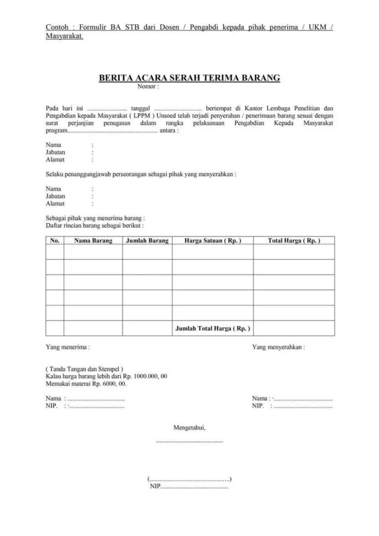 5 Contoh Surat Tanda Terima Barang. Ada Link Download Template-nya!