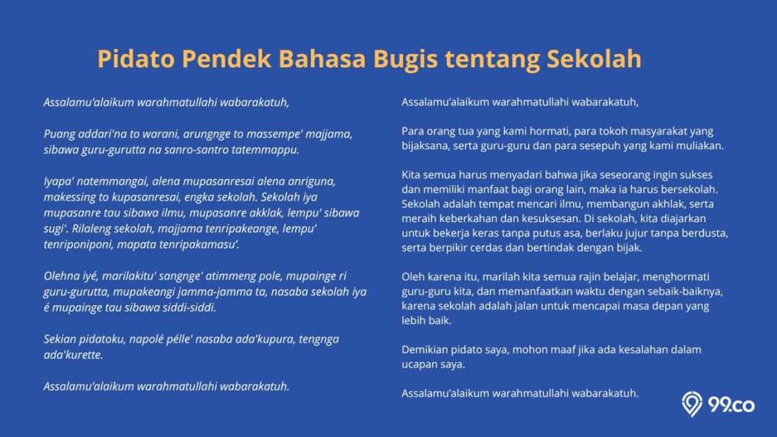 7 Contoh Pidato Bahasa Bugis dan Artinya, Singkat tapi Bermakna!