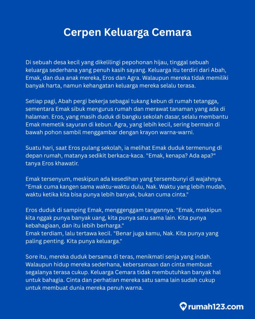 5 Cerpen Keluarga yang Mengandung Pesan Moral