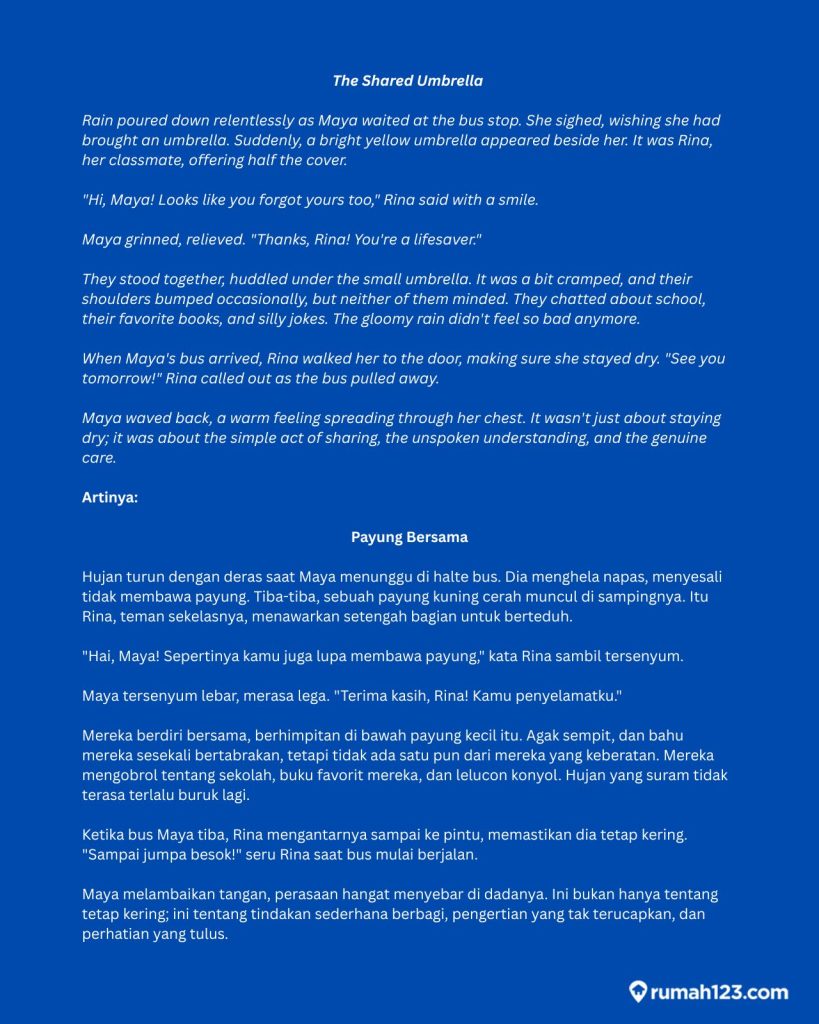 5 Contoh Cerpen Bahasa Inggris Singkat dalam Berbagai Tema