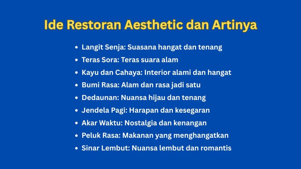 150 Ide Nama Resto Unik dan Lucu, Ampuh Menarik Pelanggan!