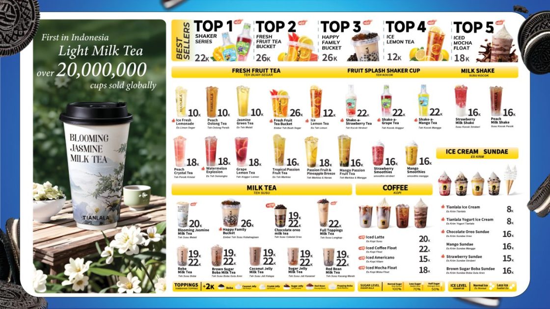 Daftar Menu Tianlala Terbaru, Milk Tea-nya Wajib Dicoba!