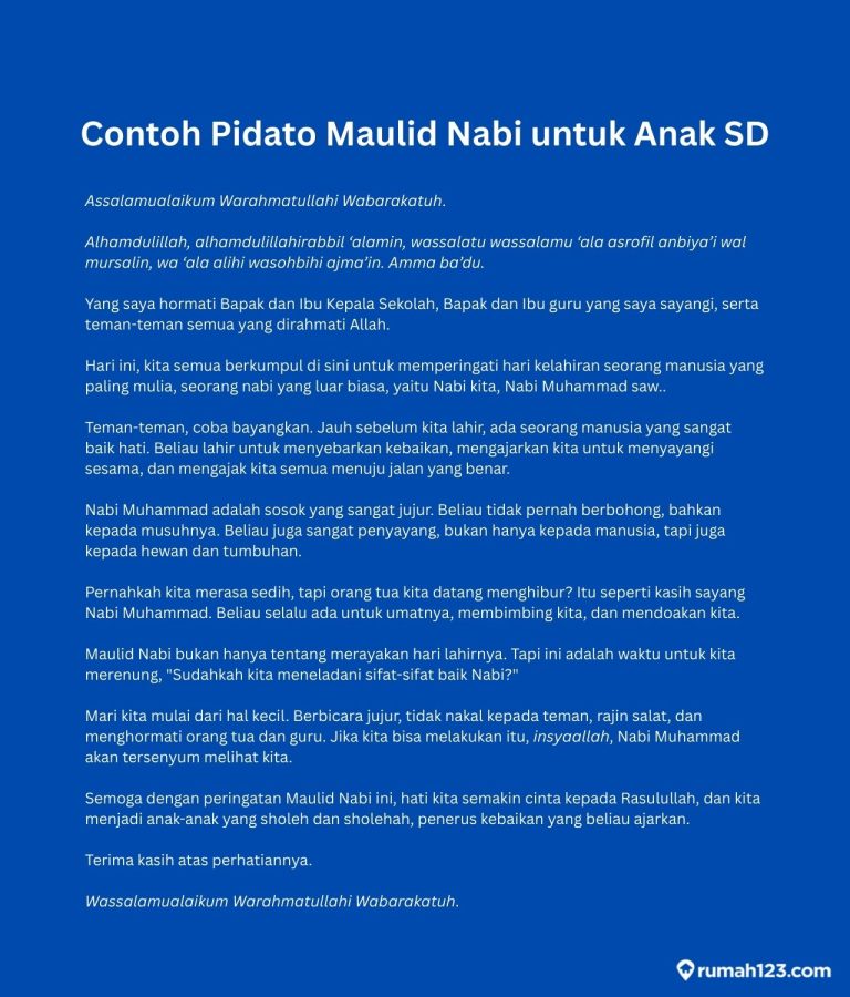 5 Contoh Pidato Maulid Nabi untuk Anak SD yang Singkat